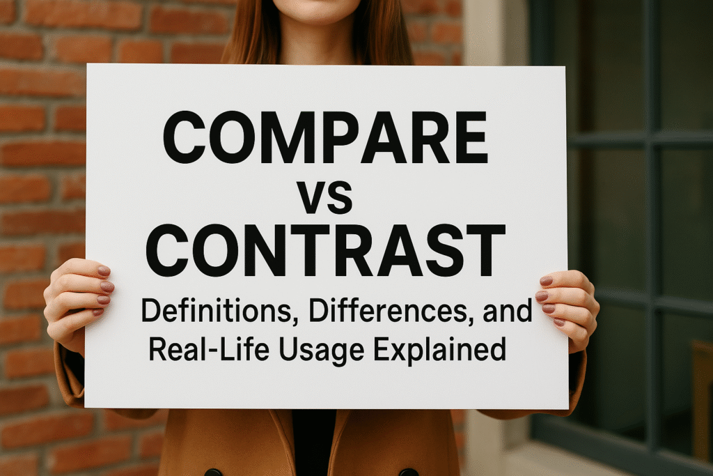Compare vs Contrast: Definitions, Differences, and Real-Life ...