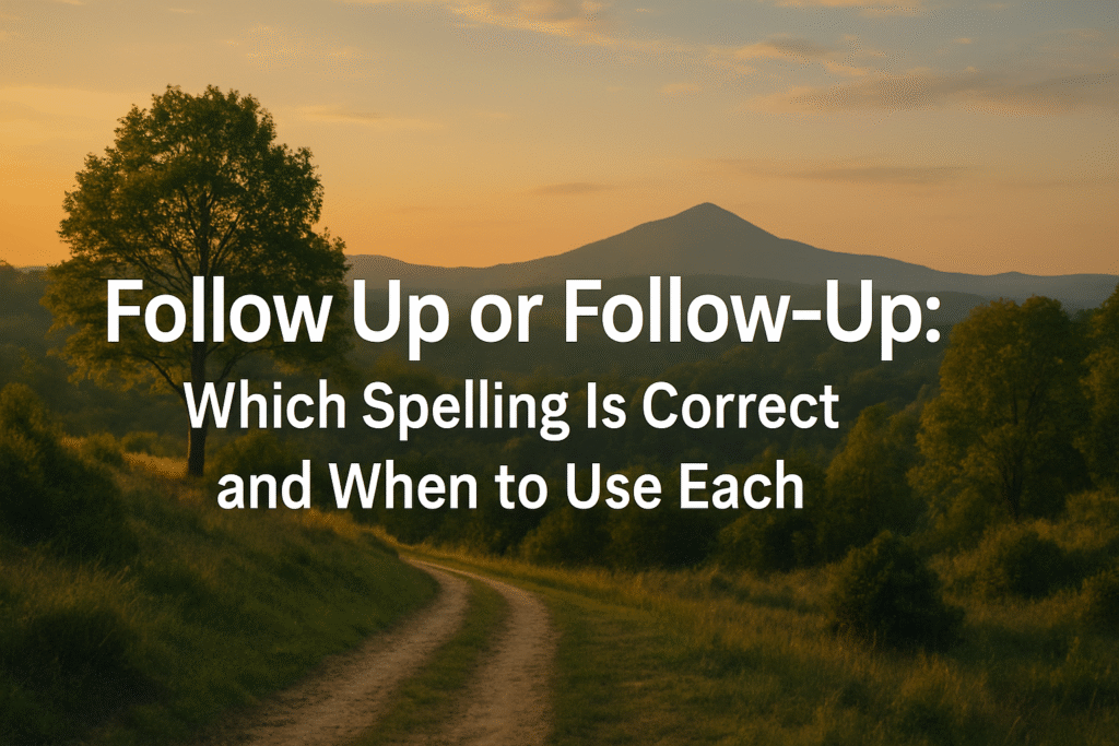 Follow Up vs Follow-Up: Correct UsageGrammarpost